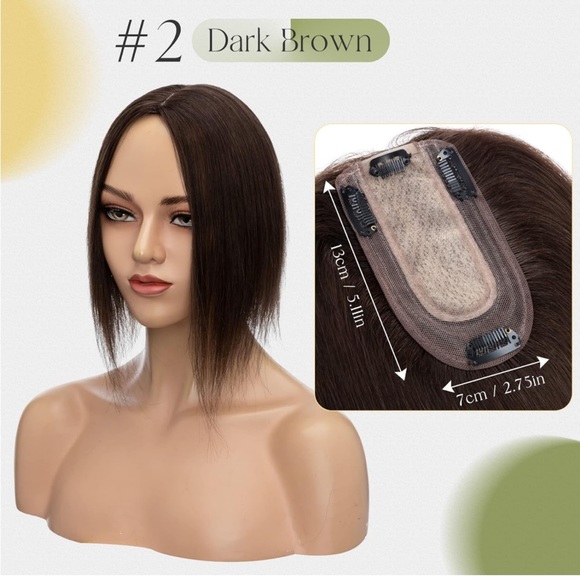 Hair | 12 Inch Hair Topper Real Human Hair 15 Density Silk Base Clip In ...